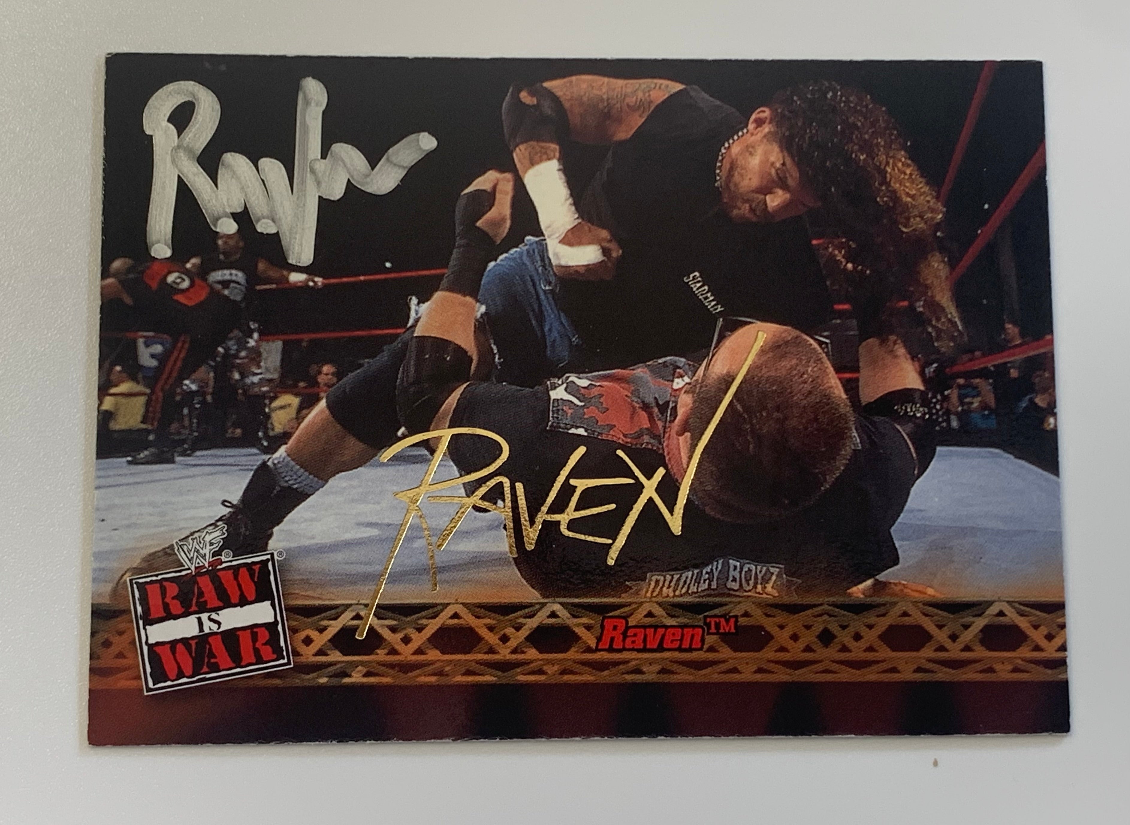 RAVEN Signed 2001 WWE Fleer Card COA #19 – The Wrestling Universe