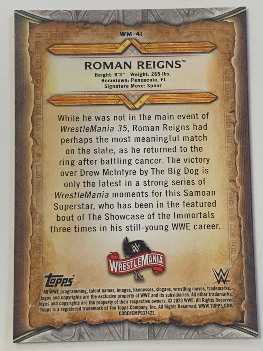 Roman Reigns 2020 WWE Topps Wrestlemania Insert Card – The Wrestling ...