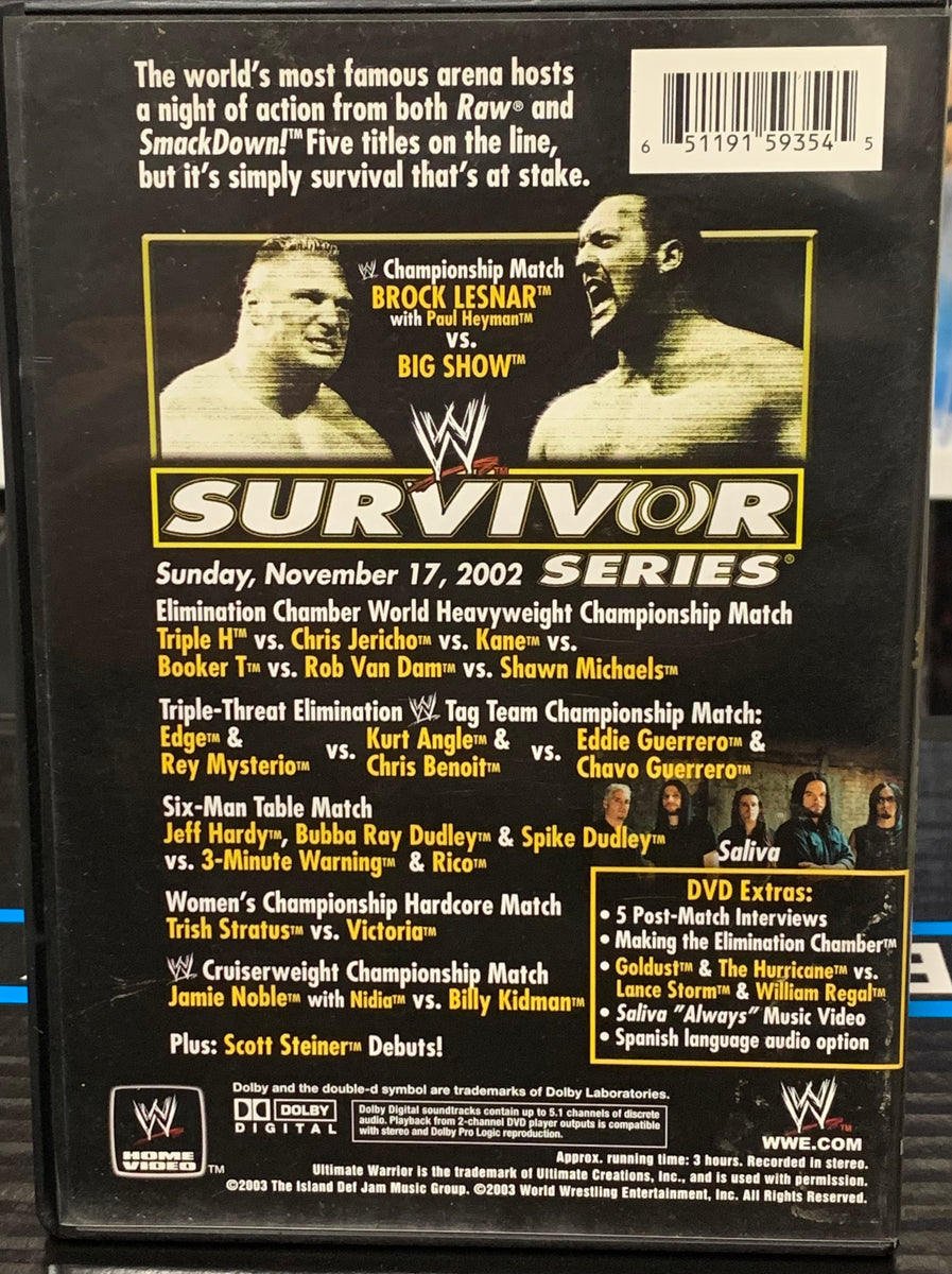 WWE DVD “Survivor Series 2002, Elimination Chamber) Brock Lesnar, RVD ...