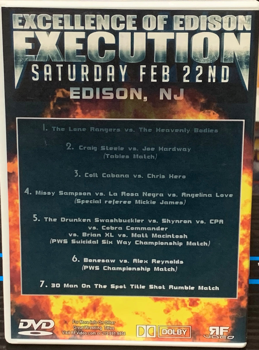 PWS Pro Wrestling Syndicate DVD “Excellence of Edison Execution” Bret ...