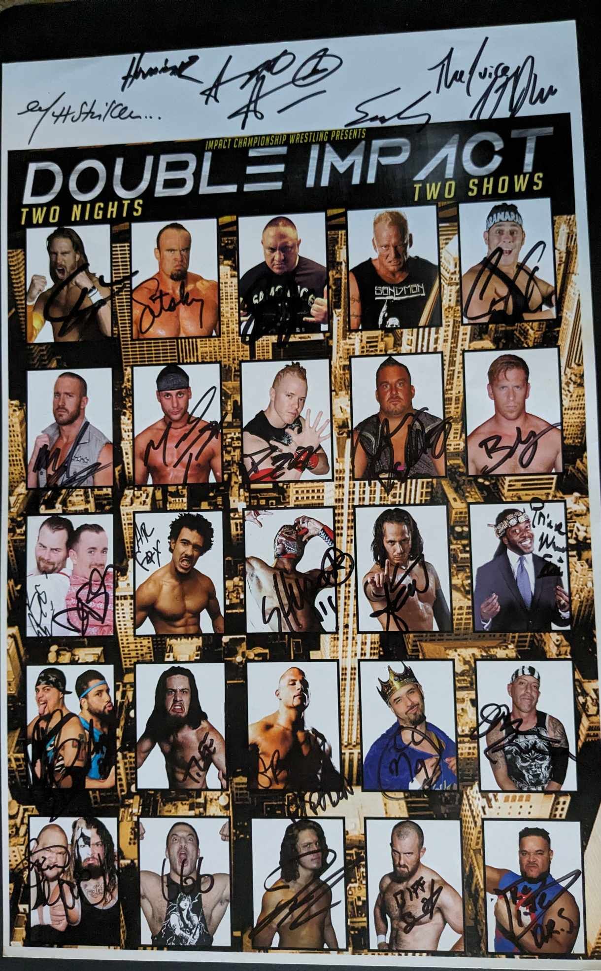 ICW Double Impact Signed 11x17 Poster Photo 30+ Autos – The Wrestling ...
