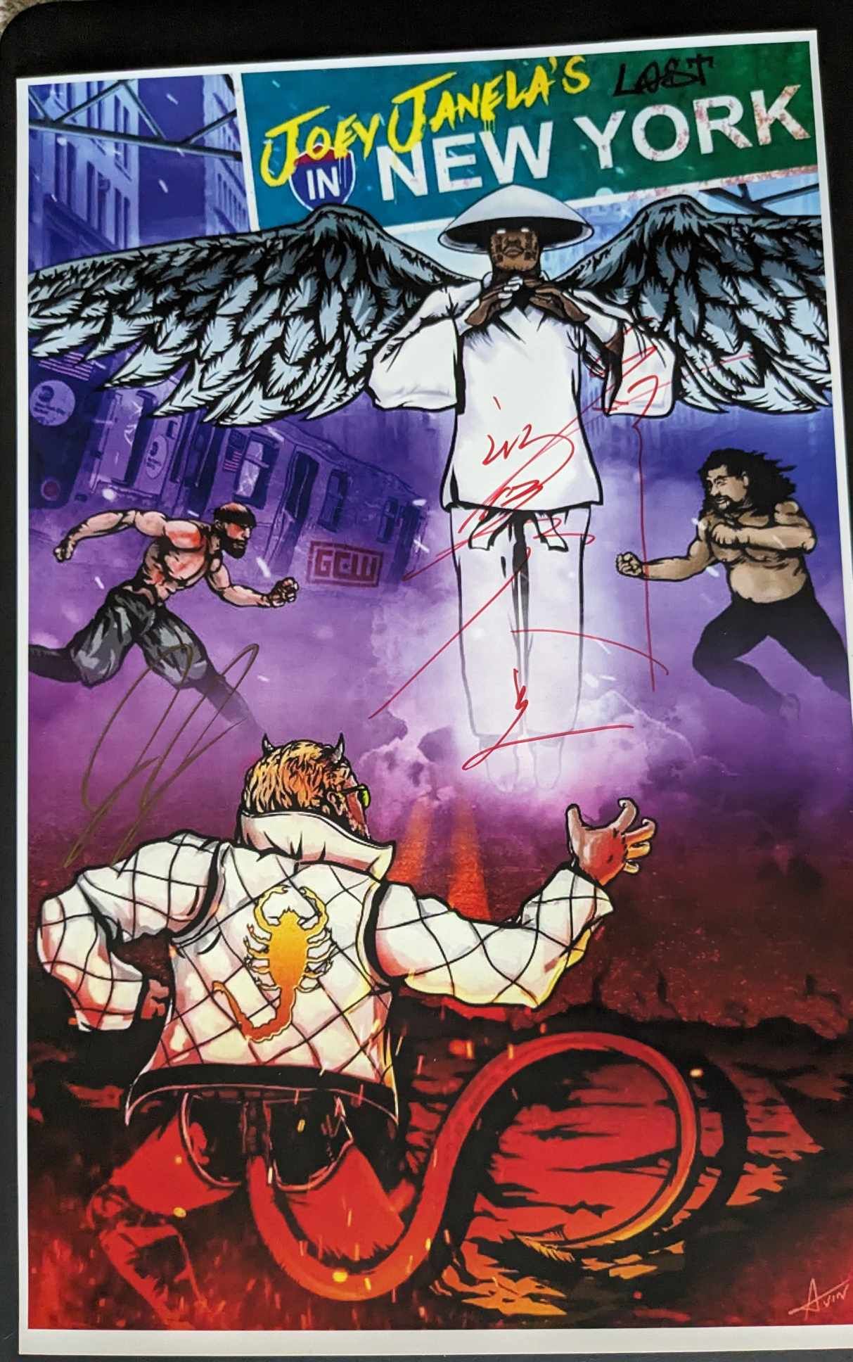 Hakushi & Joey Janela GCW 11x17 Signed Poster COA – The Wrestling Universe
