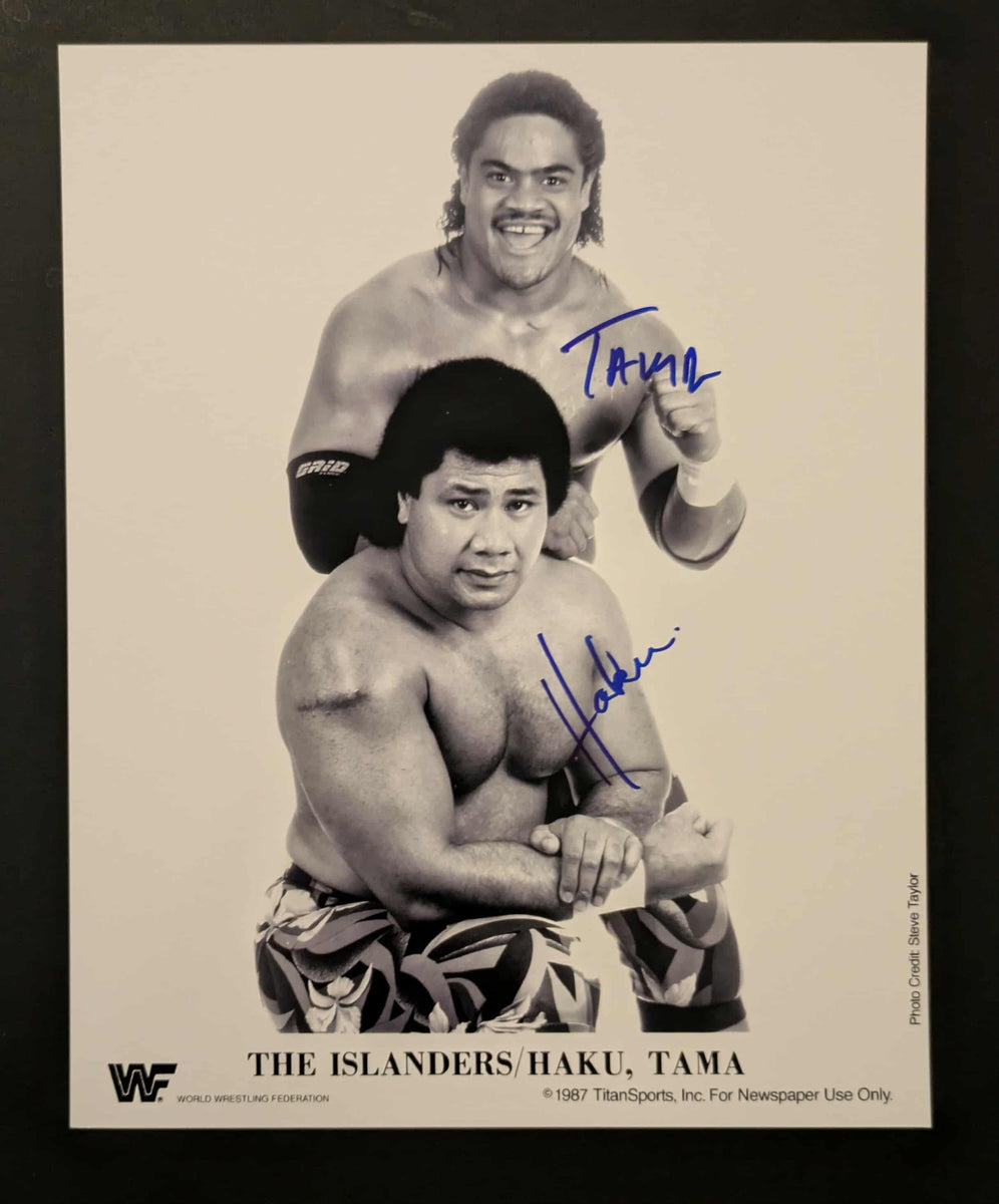 The Islanders (Haku & Tama Tonga Kid) Pose 3 Dual Signed Photo COA ...