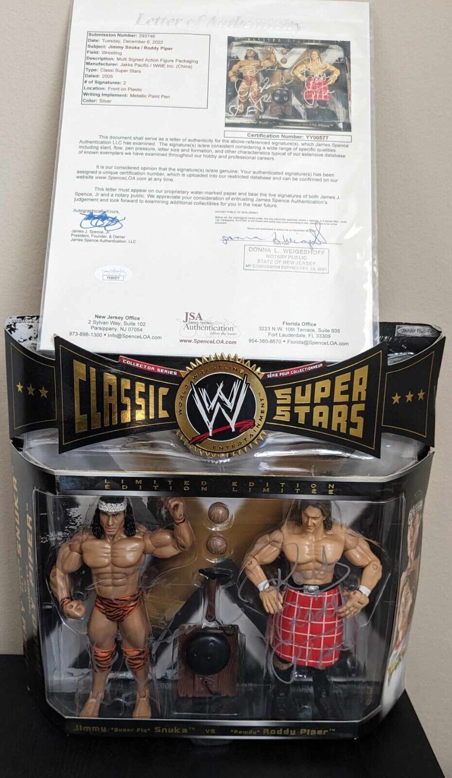 Roddy Piper & Jimmy Snuka Classic Superstars Figure Signed JSA RARE ...