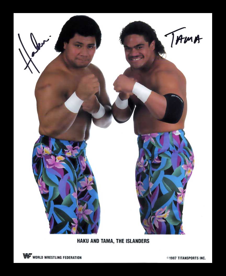 The Islanders (Haku & Tama Tonga Kid) Pose 1 Dual Signed Photo COA ...
