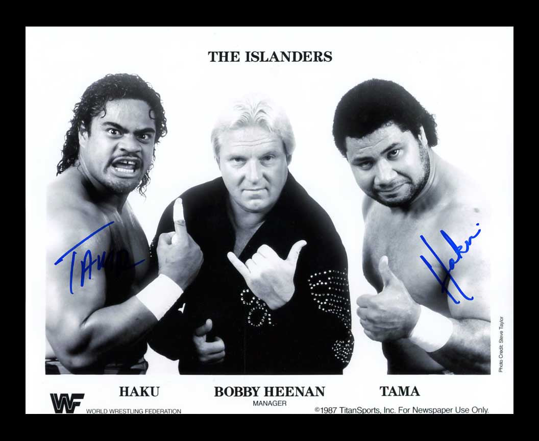 The Islanders (Haku & Tama Tonga Kid) Pose 2 Dual Signed Photo COA ...